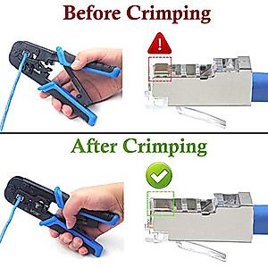 VCE RJ45 RJ11/RJ12 RJ22 Ethernet Crimp Tool Crimper Cutter Stripper All-in-one Multi-Tool for Network Telephone Cat3 Cat5 Cat5e Cat6 Cat6A Modular Connector Plug Cables