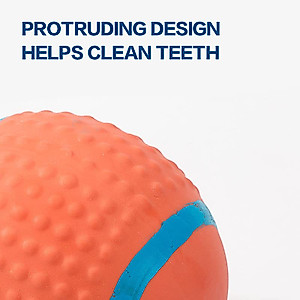 Dog Toy Balls,Natural Rubber Dog Chew Toys for Small Medium Breed,Squeaky Durable Dog Toys for Aggressive Chewers (Rugby Large)