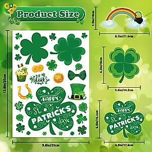 MDDRUIQI St Patricks Day Decorations - 105 PCS St Patricks Day Window Clings - Shamrock Stickers for Glass Reusable Static Spring Shamrock Decorations | St Patricks Day Decor