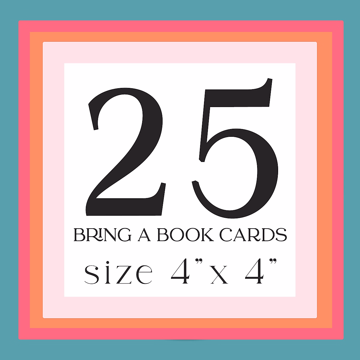 Paper Clever Party Teddy Bear Bring a Book Cards for Baby Shower (25 Pack) Boys Invitation Insert for Bow Tie Parties – Rustic Greenery Theme Blue – 4x4 Printed Card Set