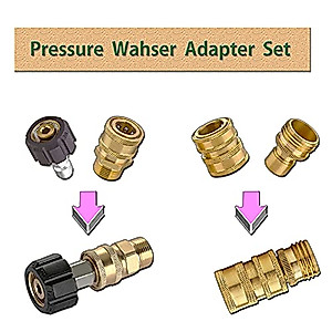 Fachmann Pressure Washer Adapter Set, Quick Disconnect Kit, M22 Swivel to 3/8'' Quick Connect, 3/4" to Quick Release