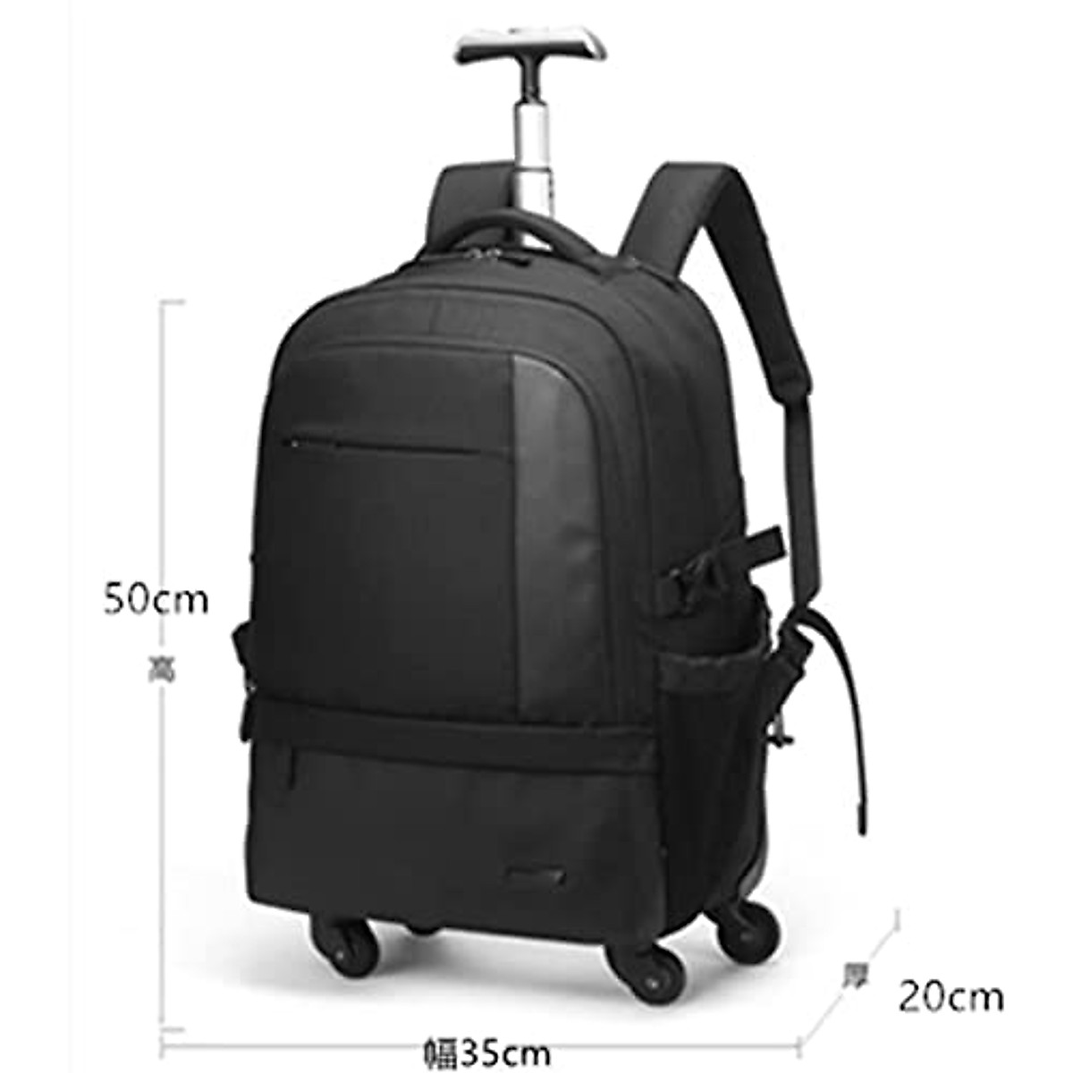 Wheeled Backpack Multifuctional Pull Rod Backpack 21 Inches with Waterproof Cover,Laptop Bag (Blue)