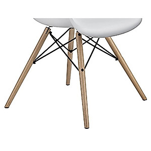 DHP Mid Century Modern Chair with Wood Legs, White