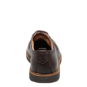 Florsheim Supacush Plain Toe Ox Jr Boys' Toddler-Youth Oxford, 3.5 M US Big Kid, Brown-Brown