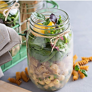 QAPPDA 16 oz Glass Jars With Lids, Wide Mouth Ball Mason Jars,Glass Storage Jars For Food,Canning Jars For Pickles,Herb,Jelly,Jams,Honey,Kitchen Canisters Dishware Safe 15 Pack