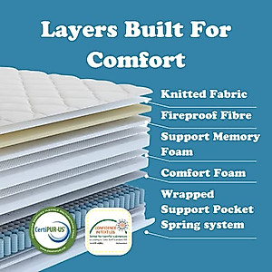 DULCESLEEP GoSleep 14-inch Luxury Hybrid Opulence Premium Memory Foam Bed Mattress with Pillow Top Cashmere Knitted Cover, CertiPUR - US Certified, Mattress in a Box (Queen Size, Soft)