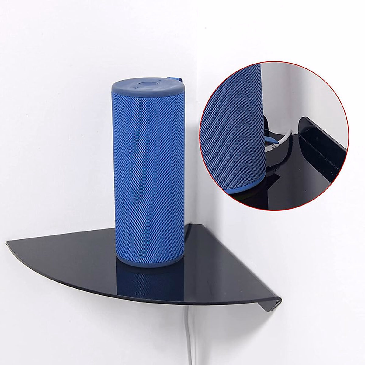 Ztexkee Acrylic Corner Floating Shelves, 2 Pack Acrylic Wall Mount Floating Corner Shelves Wall Storage Display Organizer for Bathroom Bedroom Living Room Kitchen Home Decor