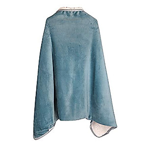 Wearable Blanket Shawl Coral Throw Soft Sherpa Poncho Wrap Sofa Snap Button Closure Warm Office Nap Sleeping Home Watching TV Air Conditioning Blanket Cape Cover Bed Sofa Car Blanket