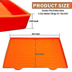 RXSIAT Silicone Griddle Mat for Blackstone Griddle, Heavy Duty Food Grade Silicone Mat, Protect Griddle from Rodents, Insects, Debris, and Rust, All Season Cooking Protective Cover(28-Inch Orange)