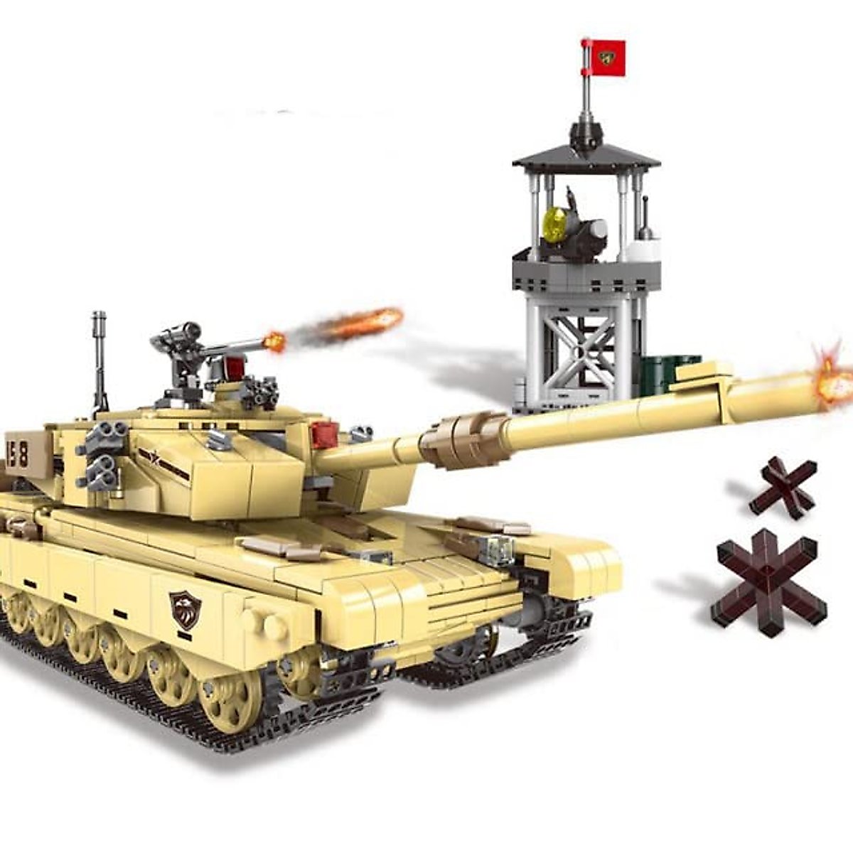 General Jim's Type 99 Main Battle Tank Building Block Alternative Bricks Set, 1,340 Pieces – Realistic Design with Rotating Turret, Moving Cannon, and Functional Suspension
