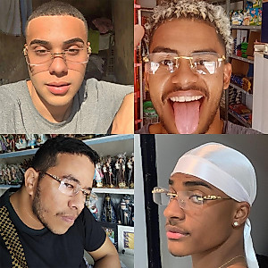 JUDOO Fashion Rimless Rectangle Sunglasses for Women Men Trendy Tinted Lens Frameless Shades UV400 Protection Lens