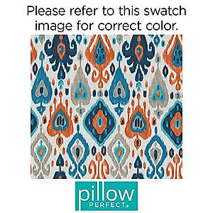 Pillow Perfect 620206 Outdoor/Indoor Paso Azure Lumbar Pillows, 11.5" x 18.5", Blue, 2 Pack