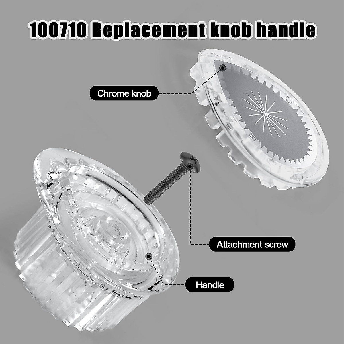 Replacement Knob Compatible with Moen 100710 Shower Handle, Bathroom Faucet Tub Knobs Replacement Parts for Single Handle Bathtub Bathroom Faucet Accessory