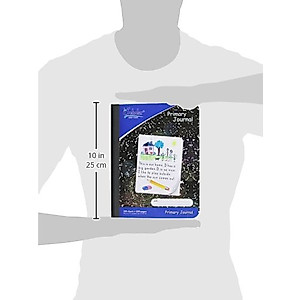 iScholar Primary Composition Book, Journal, Unruled Top, .5 Inch Ruled Bottom Half, 100 Sheets, 9.75 x 7.5 Inches, Black Marble (10116)