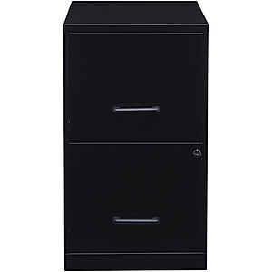 Scranton & Co Metal 2 Drawer Letter File Cabinet in Black