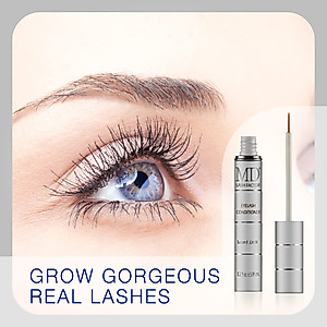 MD Lash Factor Eyelash Growth Serum| Enhances Your Natural Lashes For A Fuller, Longer & Denser Look | Eyelashs Enhancer for Women | 0.2 Fl Oz - 6 Month Supply