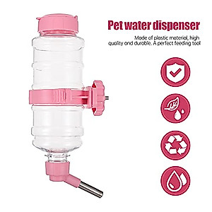 Hemobllo 473ml Hamster Water Bottle, No Drip Hanging Drinking Dispenser Automatic Drinking Fountain for Small Animals Mice Gerbil Rat Chinchillas Guinea Pig Squirrel