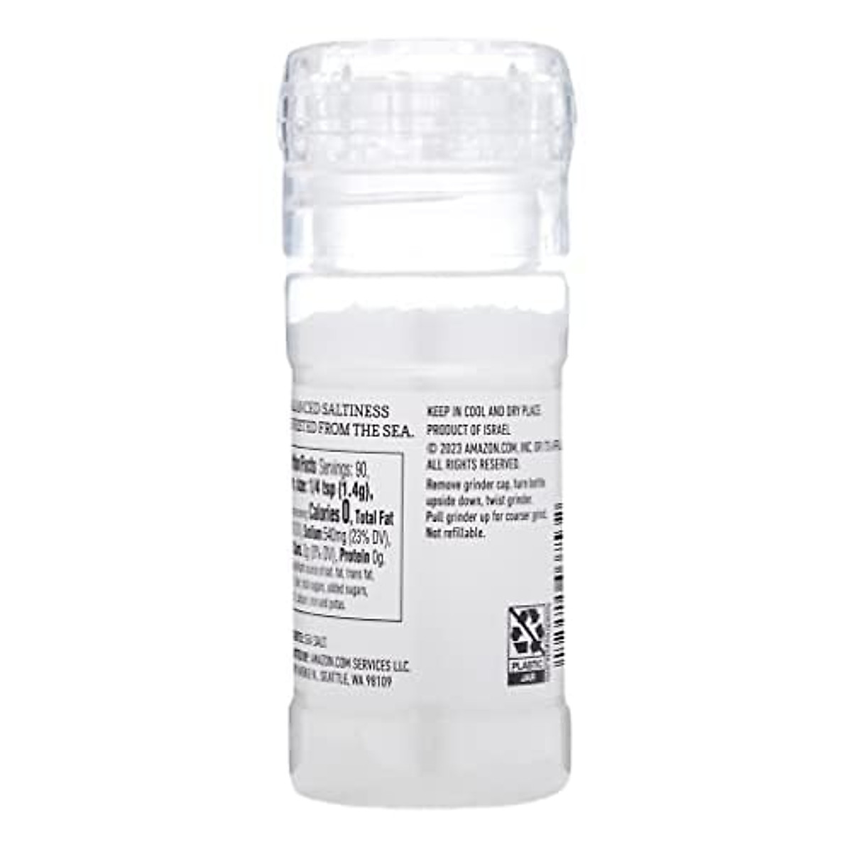 Amazon Fresh, Sea Salt Adjustable Grinder, 4.5 Oz