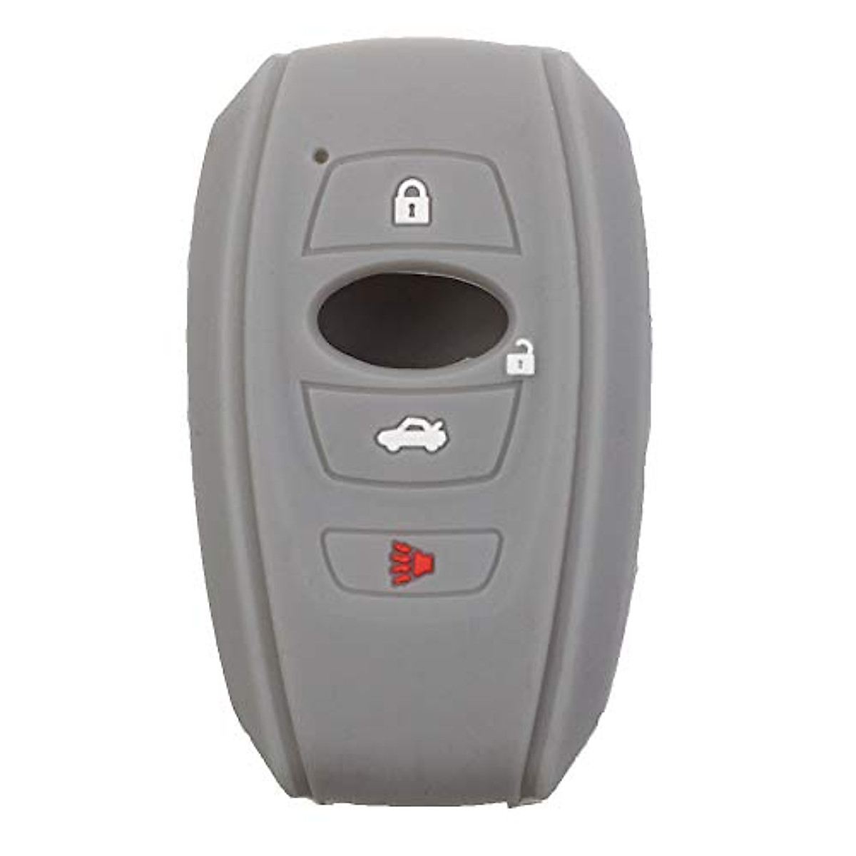 Btopars 2Pcs Silicone Rubber 4 Buttons Smart Key Fob Skin Cover Case Protector Keyless Compatible with Subaru BRZ Forester Impreza STI WRX Crosstrek Ascent 2022 Legacy 2023 Outback Black Gray