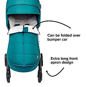 Diono All Weather Stroller Footmuff, Universal Fit from Baby to Toddler with Cozy Super Soft Padding, Weatherproof, Water Resistant Lining, Blue Turquoise