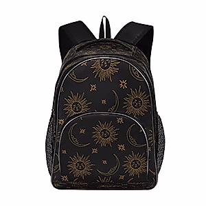 SUABO Boho Bohemian Sun Moon Bookbag for Students Teens Girls Boys,Durable Backpack Schoolbag Rucksack Travel Bag Laptop Backpacks for Elementary Kindergarten College