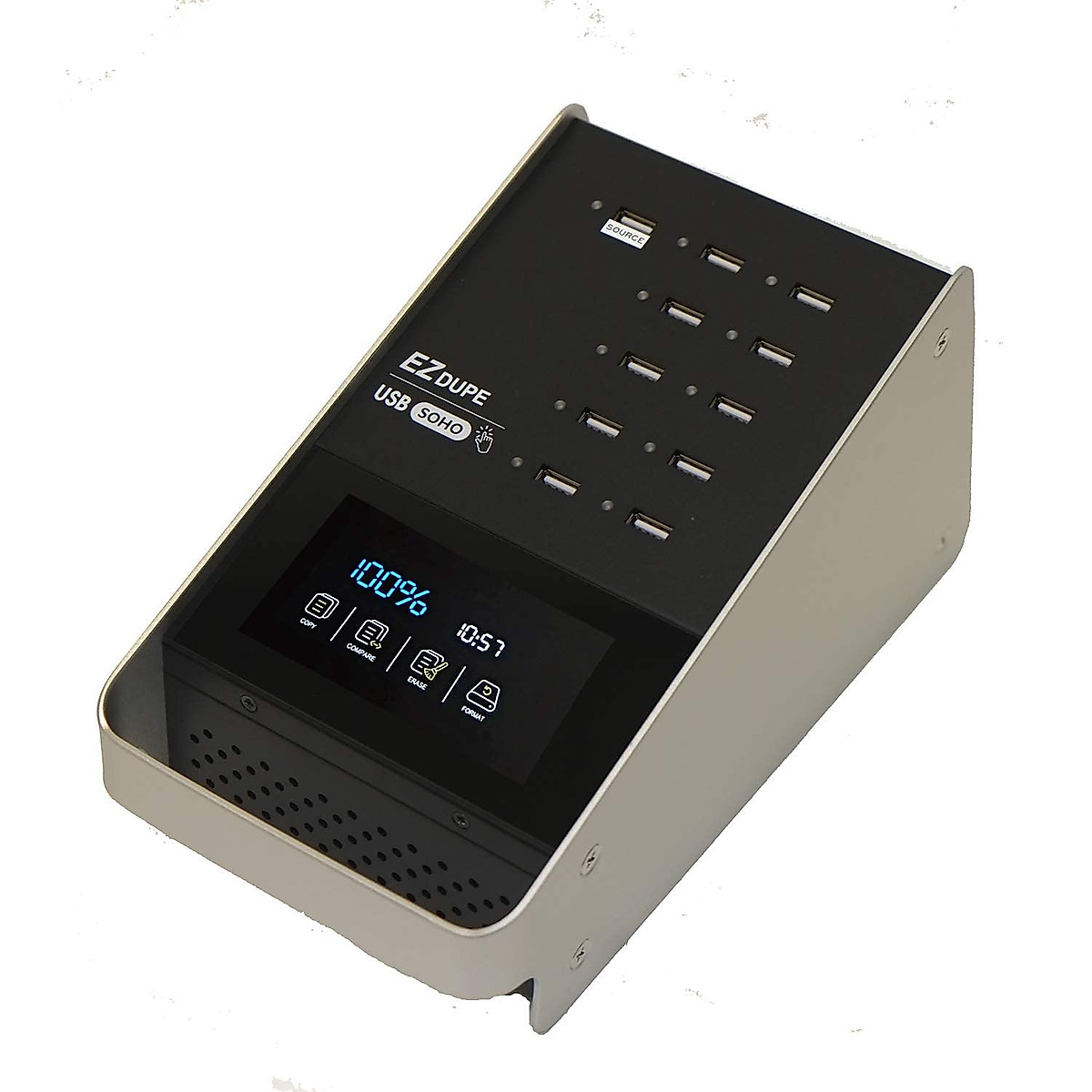 Acumen Disc EZ Dupe 1 to 10 USB Duplicator with Touch Screen - Multiple Flash Drive Mass Storage Memory Card Copier (SOHO Series) DM-FU0-11V10TP