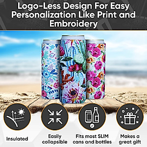 Baxendale Tall Can Sleeve for Slim Can and Tall Beer Cans - Set of 6 12oz Skinny Sleeve Insulated Cooler Sleeves to Keep Drinks Cold - Compatible with Truly, Michelob Ultra, Seltzers, Redbull and More