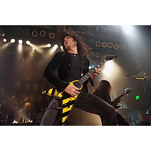 Washburn Parallaxe 6 String Electric Guitar, Right, Black,Rose,Yellow (PXV-MS260FRK-D)