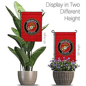Breeze Decor Proud Aunt Garden Flag Set with Stand Armed Forces Marine Corps USMC Semper Fi United State American Military Veteran Retire Official House Yard Gift Double-Sided, Made in USA