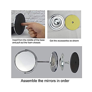 NAYSAYE Round Tabletop Vanity Mirror - Double Sided Makeup Table Mirror Stand with 1X/4X Magnifying (7-inch)