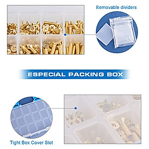 INCREWAY Machine Screws, 160 Pcs M4 M5 10 Sizes Brass Flat-Head Bolts Phillips Drive Machine Screws Assortment Kit