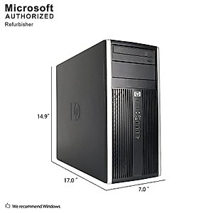 HP Compaq Pro 6200 Tower Desktop PC, Intel Core i3-2100 3.1GHz, 8G DDR3, 1T, WiFi, Bluetooth 4.0, DVD, Windows 10 64-Multi-Language Support English/Spanish/French (Renewed)