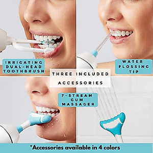ToothShower Complete Oral Care Solution: ToothShower - 3-in-1 Toothbrush, Gum Massager, and Water Flossing Tip for Ultimate Dental Hygiene and Freshness