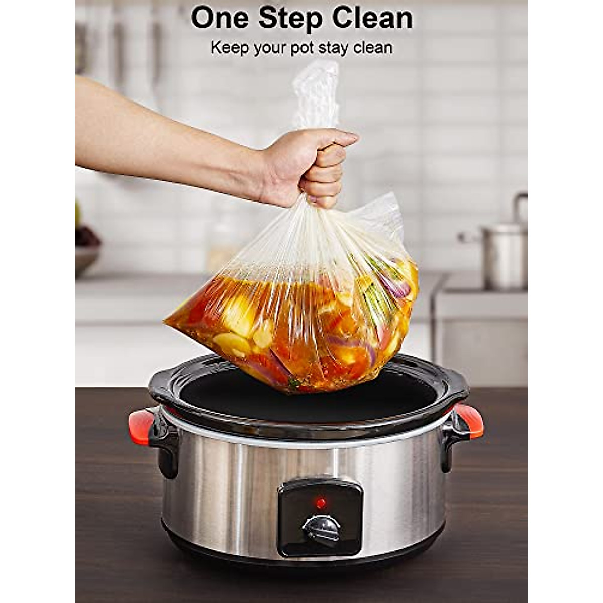 SMARTAKE Slow Cooker Liners, 13 x 21 Inches Disposable Cooking Bags, Easy Clean-Up Plastic Bags, Fit 3QT to 8QT, for Slow Cooker, Crockpot, Aluminum Cooking Trays, Pans, 1 Pack (30 Liners)