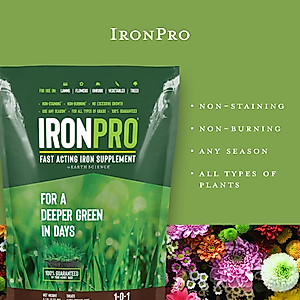 Iron Pro Fast Acting Supplement 5lb Earth Science – Iron Pro Fast Acting Iron Supplement for Use on Lawns, Flowers, and Vegetables with All Soil Types – Easy Application – Covers up to 1k Square Feet