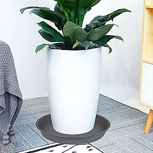 Angde 2 Pack of Plant Saucer 16 17 inch, Plastic Plant Saucers 17" Round, Flower Trays for Indoors Outdoor, Plant Drip Trays for Pots, Plant Water Tray for Planter 14-18" (17", Gray)