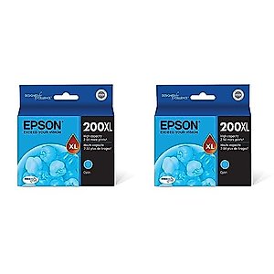 Epson T200 DURABrite Ultra -Ink High Capacity Cyan -Cartridge (T200XL220-S) for Select Expression and Workforce Printers, Large (Pack of 2)