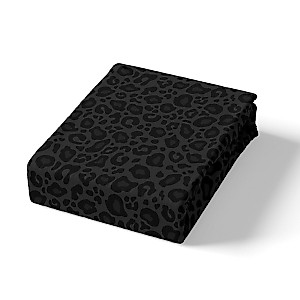 Manfei African Cheetah Wildlife Bedding Set King Size Black Wild Animal Skin Duvet Cover for Teens Adults Leopard Print Comforter Cover Decorative Room with 2 Pillowcases