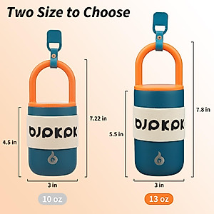 BJPKPK Insulated Stainless Steel Tumbler Cups 13oz Travel Coffee Mug With Lid And Handle,Dark Blue