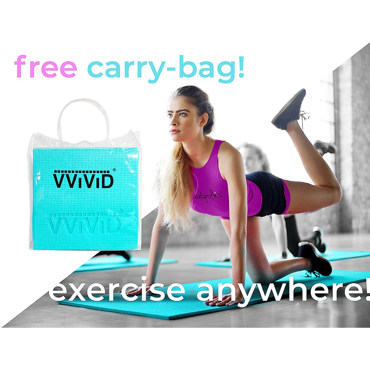 VViViD Folding Travel Yoga & Exercise Mat, With Water-Proof Carry Bag