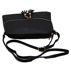 Amaze Medium Crossbody Bag for Women | Shoulder Handbags for Women with Multiple Compartments | PU Leather (Black)