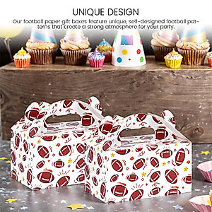 JOHOUSE 16PCS Party Favor Boxes, Football Paper Gift Boxes Goodie Bags Treat Boxes for Sports Birthday Party Decorations 6.1×3.5×3.3 inch
