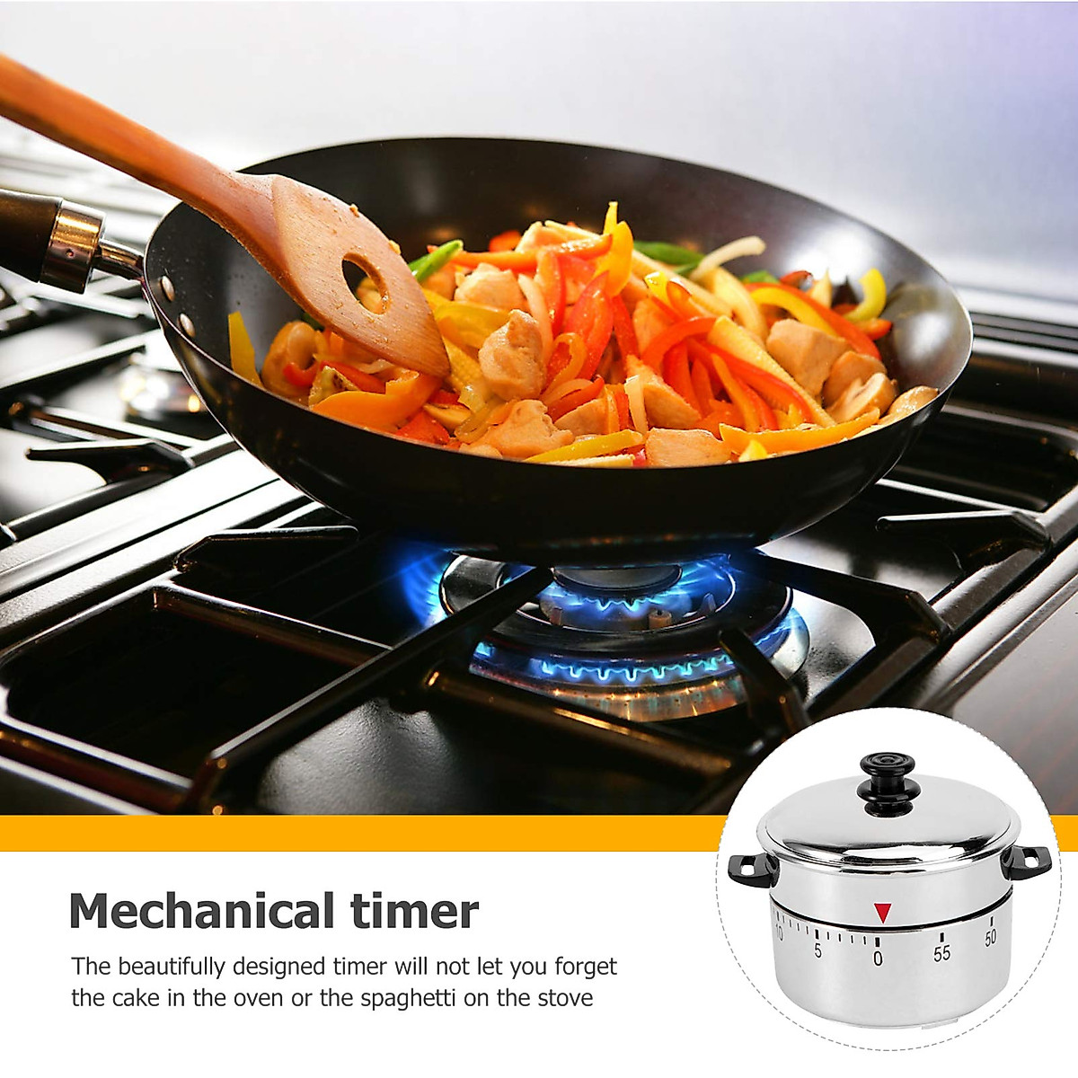 HANABASS 60 Minutes Kitchen Timer Pot Kitchen Timer Mechanical Kitchen Timer Cooking Pot Kitchen Timer Rotating Kitchen Timer Metal Mechanical Rotating Kitchen Timer Reminder