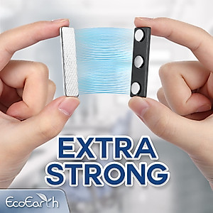 EcoEarth Name Tag Magnets (10 Badge Holder Magnets, 1.75 x 0.5 inches), Name Tag Magnet Backs w/ 3 Extra-Strong Neodymium Magnets for ID Badge Holders