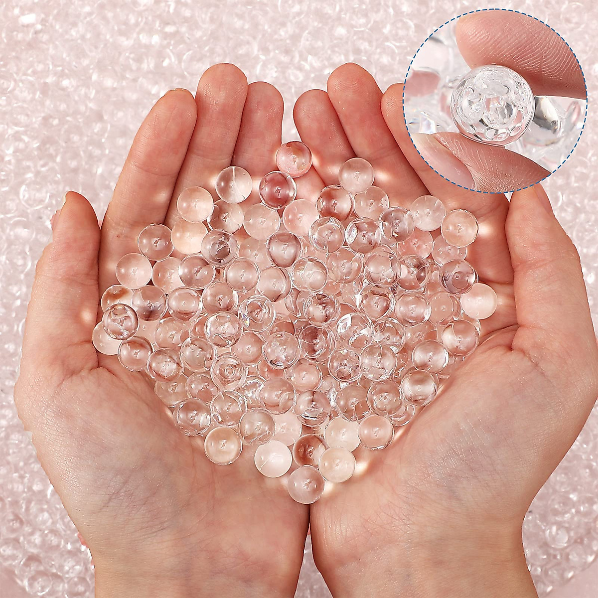 Inbagi 150, 000 Pcs Transparent Gel Water Beads Vase Filler Beads Crystal Water Growing Balls for Vases Jelly Balls for Floating Floral Candle Pearls Wedding Christmas Centerpiece