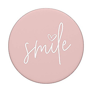 Smile Positive Inspirational Quote - Light Pastel Pink PopSockets PopGrip: Swappable Grip for Phones & Tablets