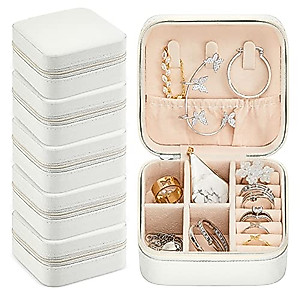 6 Pcs Travel Jewelry Case Jewelry Travel Organizer Small Jewelry Box Bridesmaid Gift Boxes Mini Storage Organizer Storage Box (White)