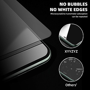 XYYZYZ Privacy Screen Protector for iphone Xs Max and 11 Pro Max 6.5 Inch Full Coverage Dark Anti Spy Tempered Glass with Installation Frame 9H Hardness Scratch Proof【2 Pack】-Black