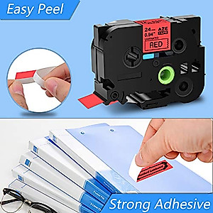 GREENCYCLE Compatible for Brother P-Touch TZe-451 TZe451 AZE Tape 24mm 0.94 Inch 1" Black on Red Laminated Label Tape for PT2730 PT9600 PTD600VP PTD800W PTH500LI PTP700 PTP710BT PTP750W, 3 Pack