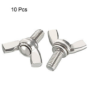 uxcell Wingbolt Butterfly Wing Thumb Hand Screws Bolts M6x12mm 1mm Pitch Carbon Steel 10pcs